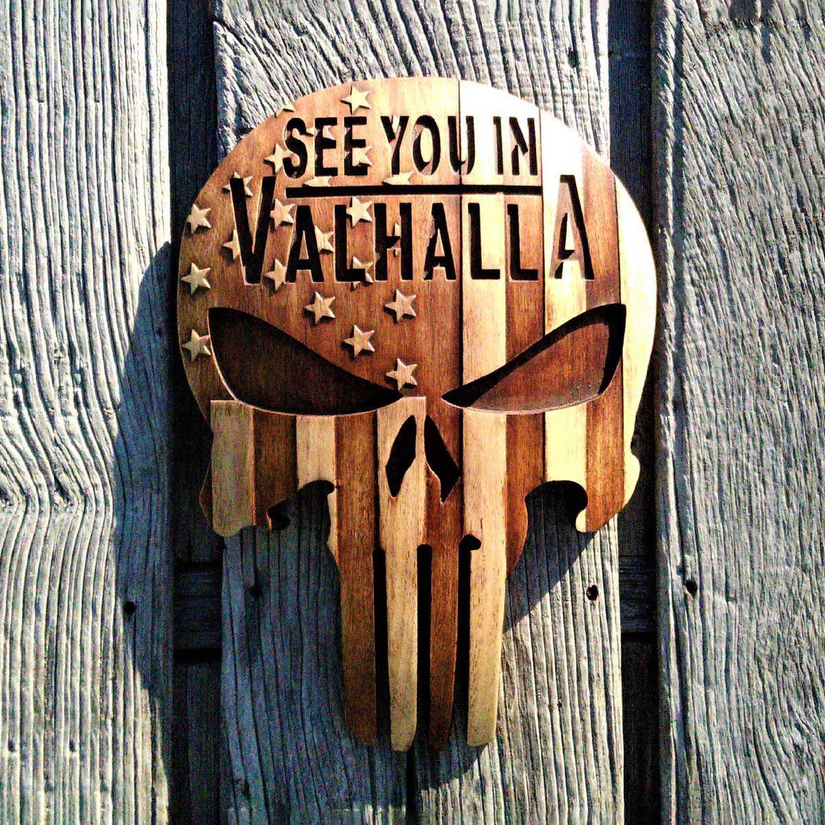 Viking American Skull Valhalla Wall Art | Invasion Viking Shop – Ervald